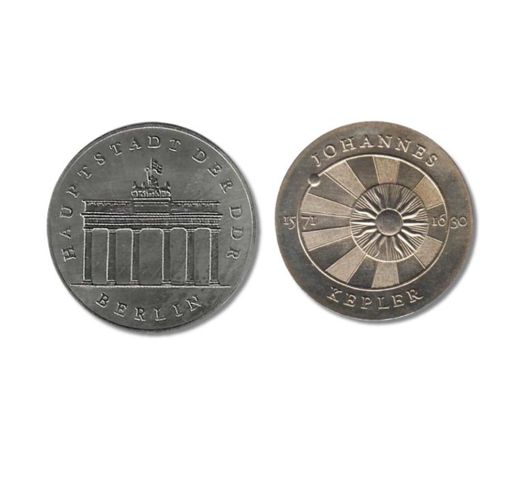 Vintage GDR 5 Mark Anniversary Coins 1971 – Brandenburg Gate in Berlin ...