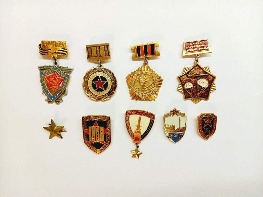 Original Soviet Army Badges Set, USSR Military Pins - Etsy
