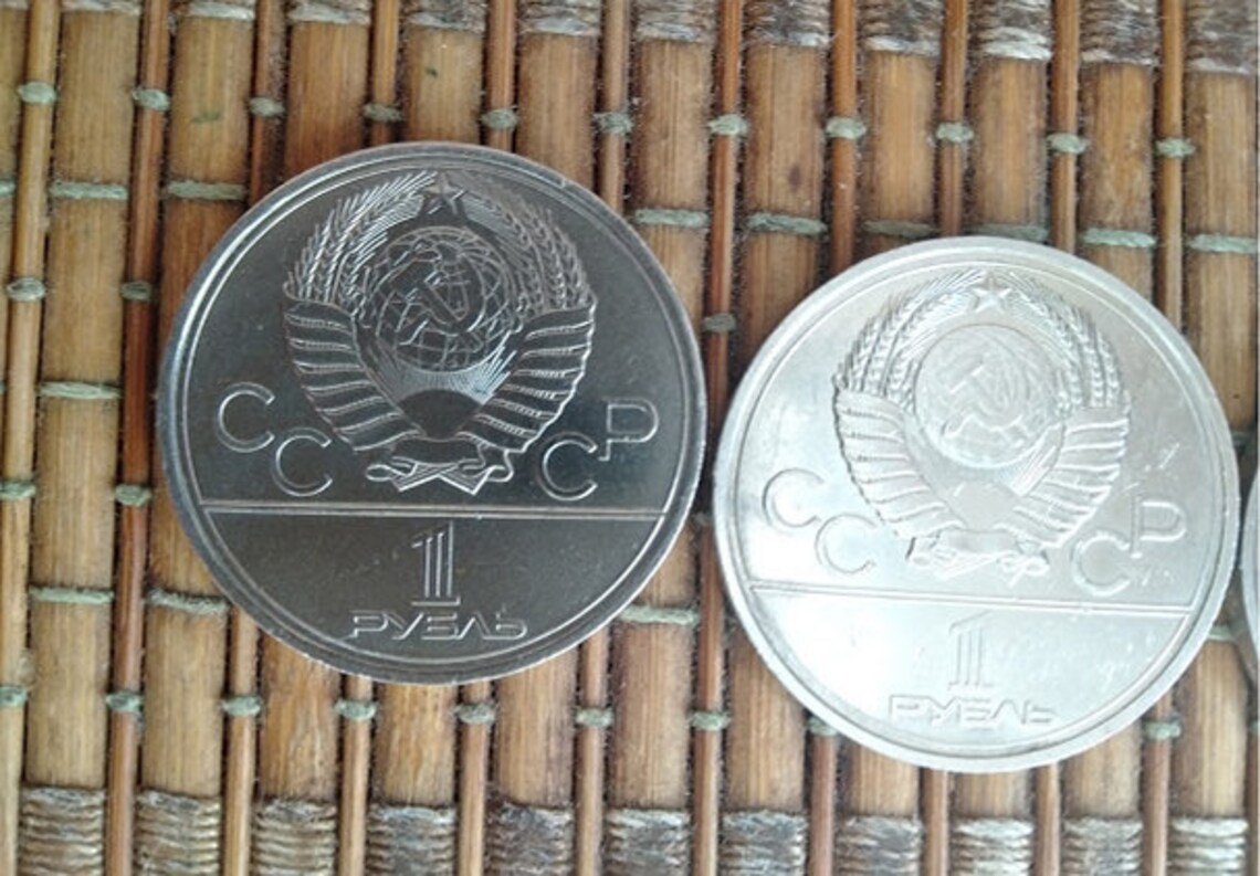 Set of 3 Coins Commemorative Coin 1 Soviet RUB USSR Olympic - Etsy