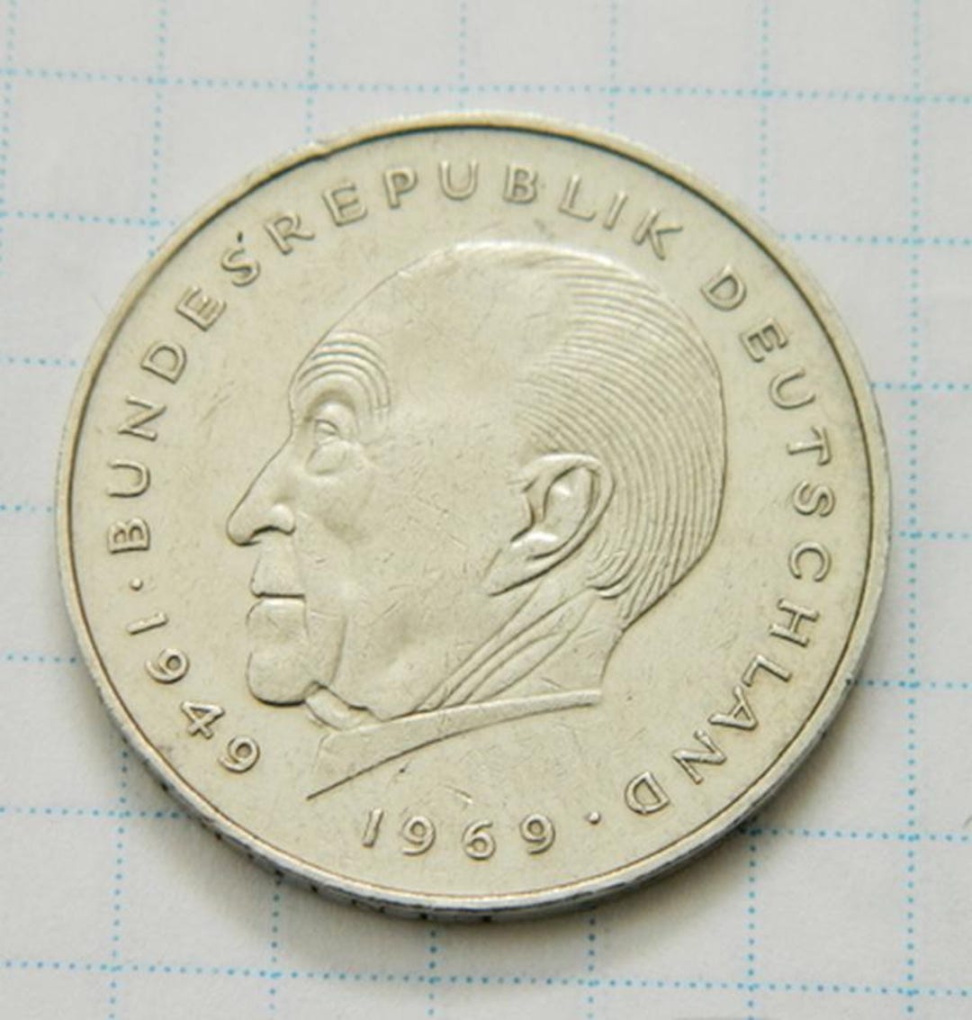 1982 Germany 2 Marks Coin – Federal Republic of Germany, Ludwig Erhard ...