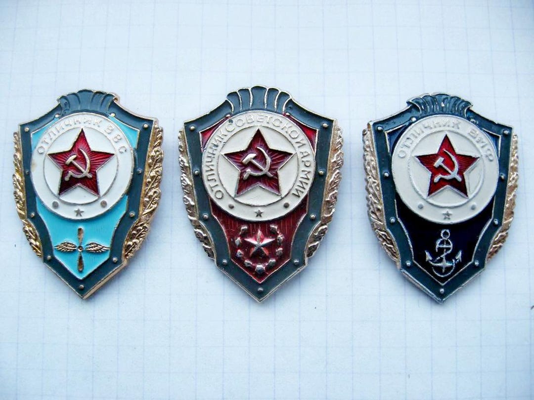 Late USSR Military Badges: Soviet Army, Air Force, Navy Set - Etsy