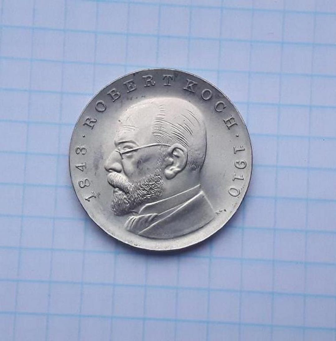 Vintage GDR 5 Mark Coin 1968 – Robert Koch | Copper-zinc-nickel - Etsy