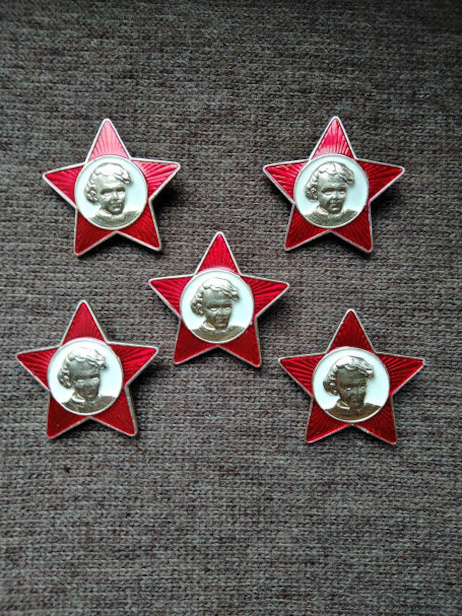 Set of 5 Pcs Vintage Soviet Pin Red Star Vintage Pin Young Pioneer ...