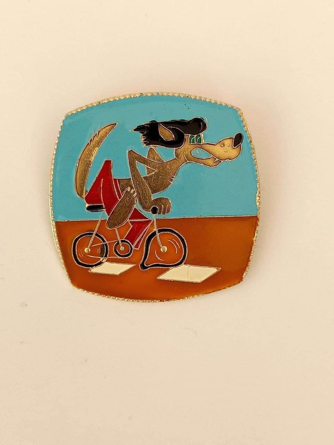 Large Soviet Badge With the Hero of the Soviet Cartoon "just You Wait ...