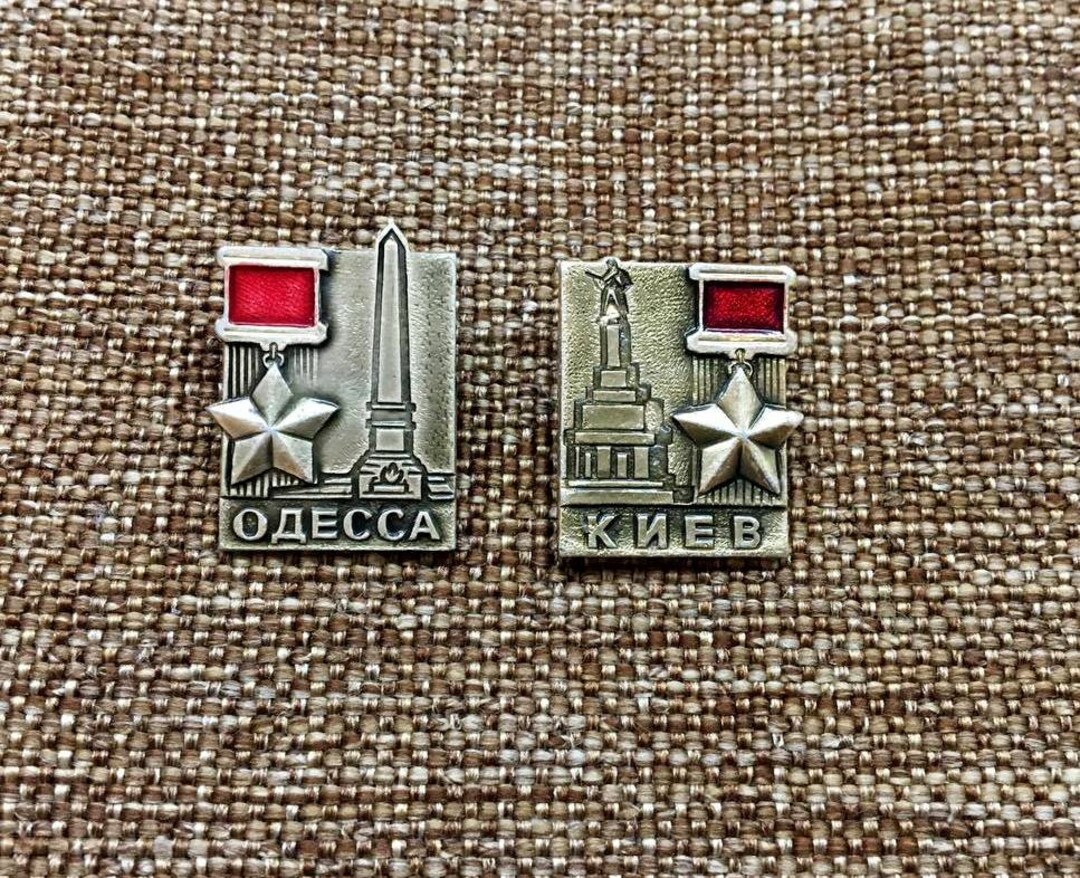 Heroic Cities of the USSR: Kiev and Odessa Commemorative Badges of ...