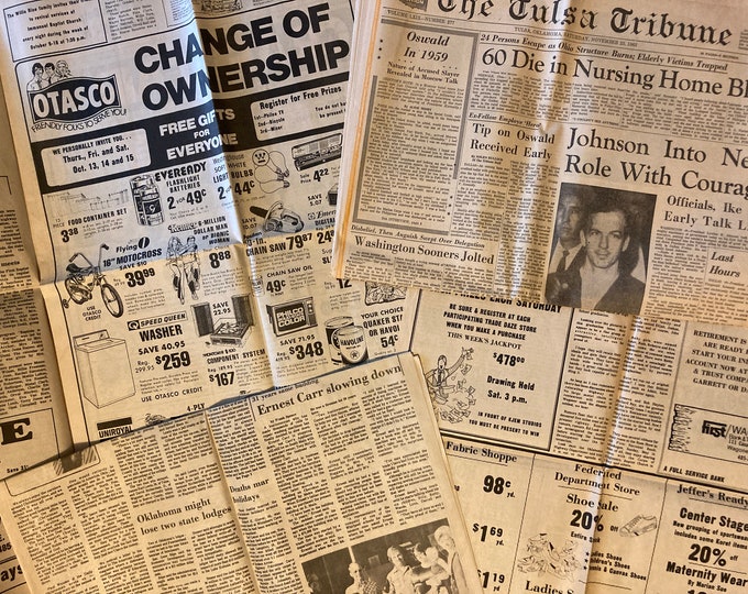 1 Lb Vintage 1970s Newspapers Lot Aged Yellowed Newsprint for ...