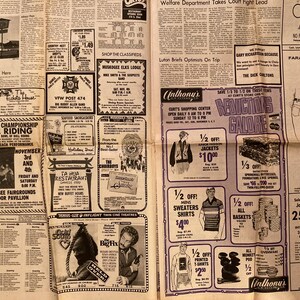 1 Lb Vintage 1970s Newspapers Lot - Aged Yellowed Newsprint for ...