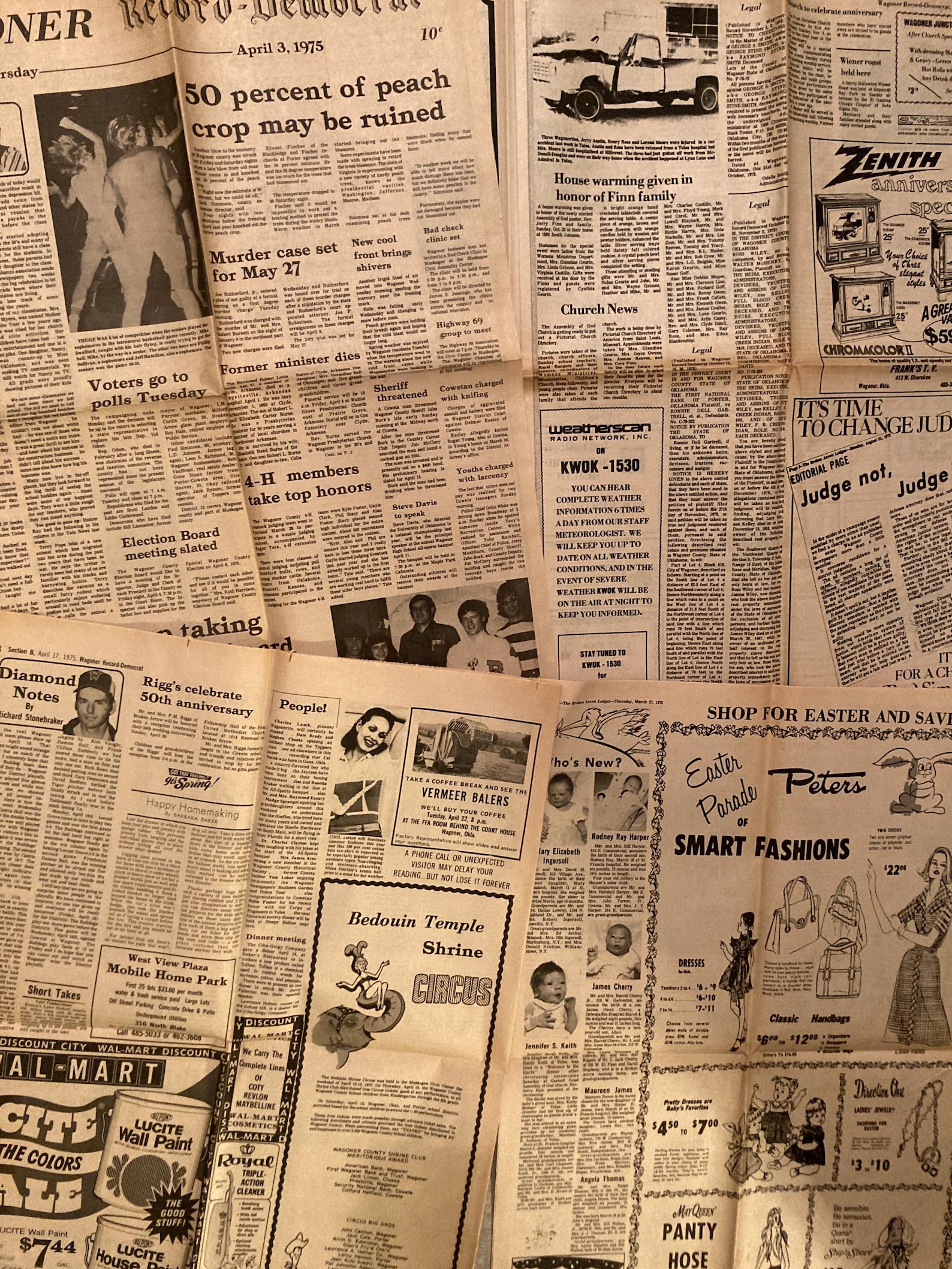 1 Lb Vintage 1970s Newspapers Lot - Aged Yellowed Newsprint for ...