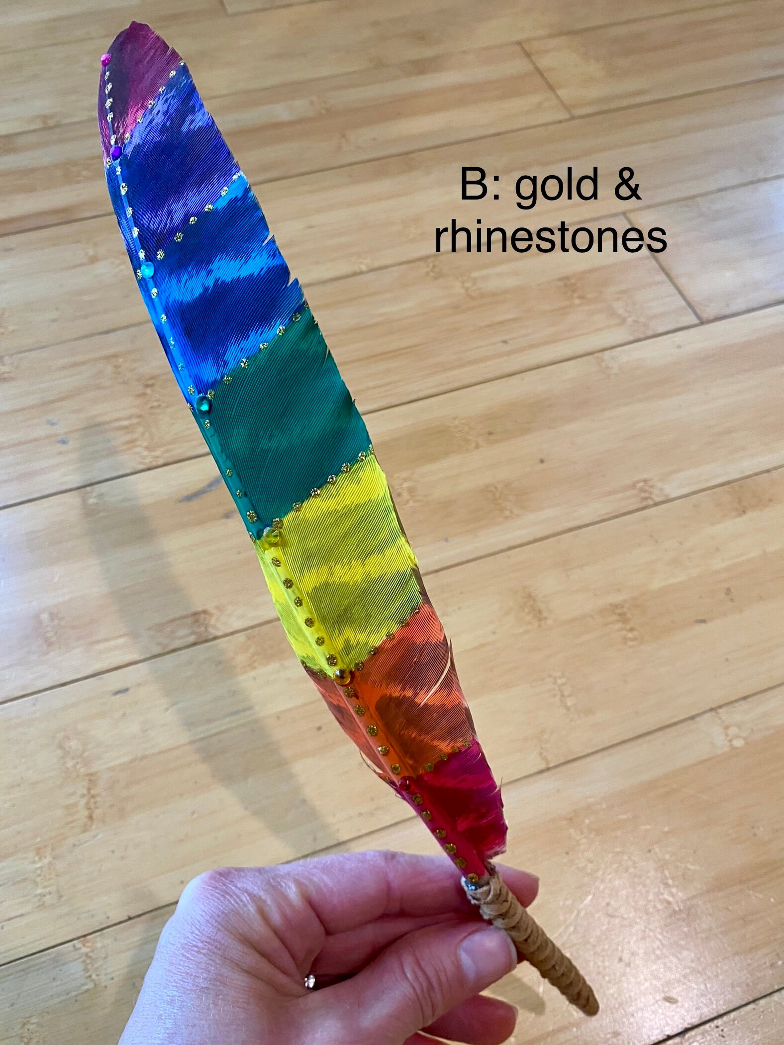 Smudging Hand-painted Chakra Feather Hand-wrapped Natural - Etsy