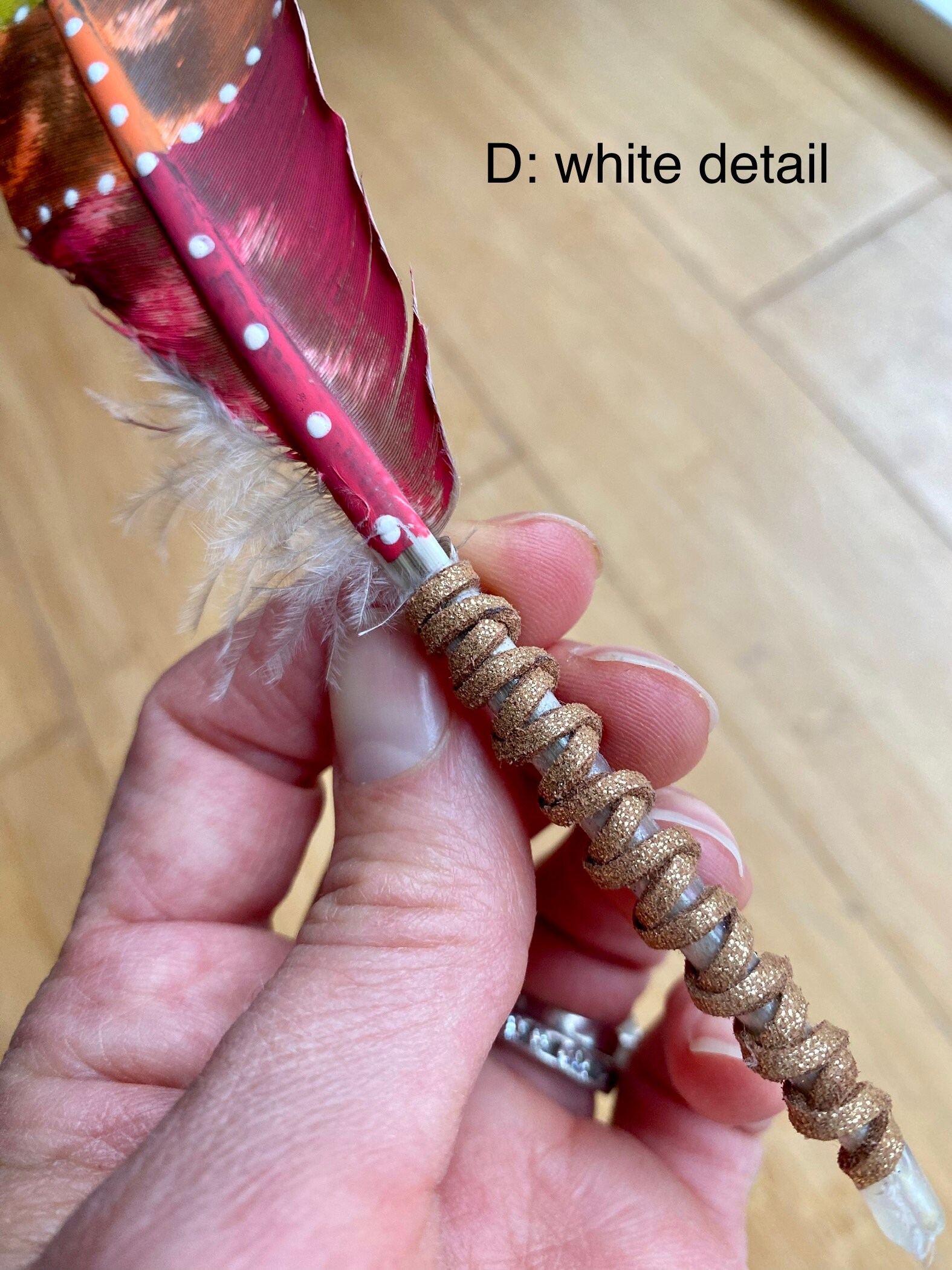 Smudging Hand-painted Chakra Feather, Hand-wrapped, Natural 13 Wild ...