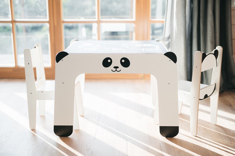 Ensemble table et chaise Panda avec rangement. Ensemble table - Etsy France