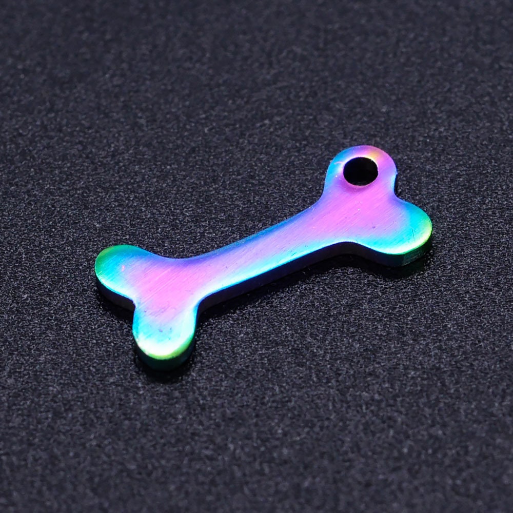 Dog Bone, Rainbow Metal, 15mm X 7mm, Stainless Steel Pendants, Jewelry ...