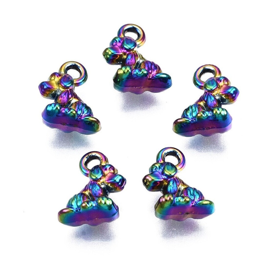 Rainbow Metal, Miniature Dog Charm, 3D Between 1/4 and 1/2 Inch, Great ...