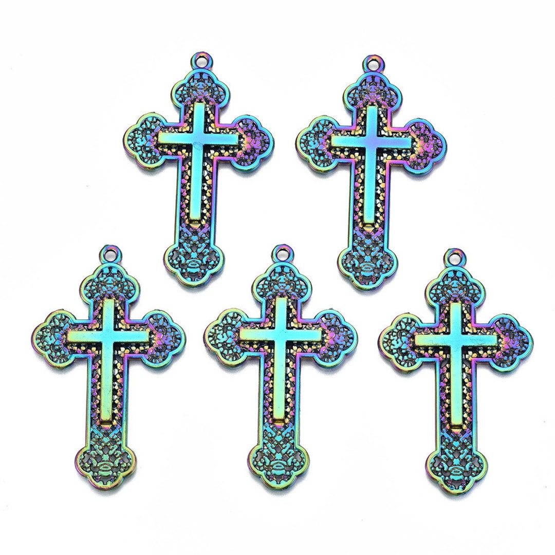Rainbow Metal, Christian Cross, Rainbow Color Alloy Big Cross, Multi ...
