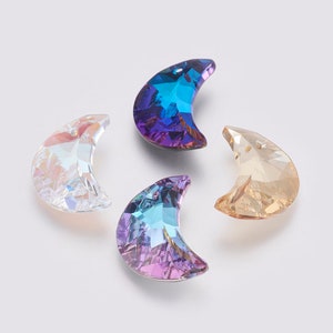 Crescent Moon, Violet Sky, 30mm, K9 Glass Rhinestone Pendants ...