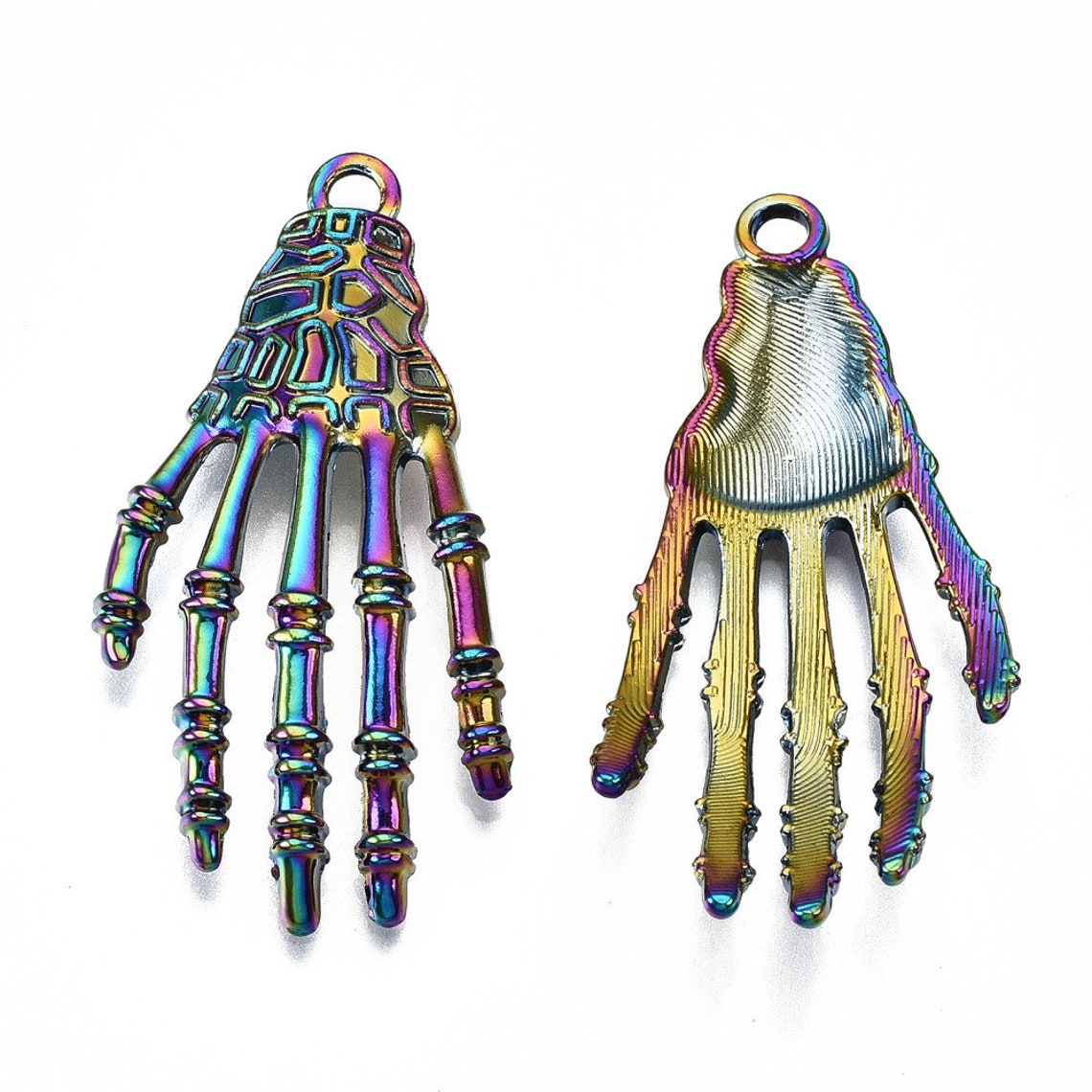Rainbow Metal Skeleton Hand Creepy Hand Rainbow Alloy | Etsy