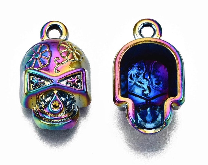 Rainbow Metal, Skull, Rainbow Alloy Pendants, Cadmium Free & Lead Free ...
