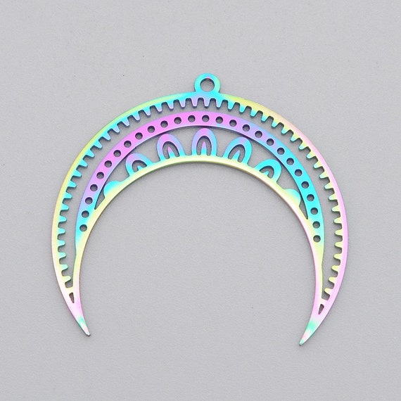 Rainbow Metal Rainbow Moon Laser Cut Stainless Steel - Etsy
