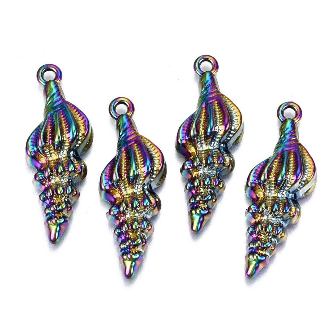 Rainbow Metal, Conch Shell, Spiral Shell, 3D Front, Rainbow Alloy ...