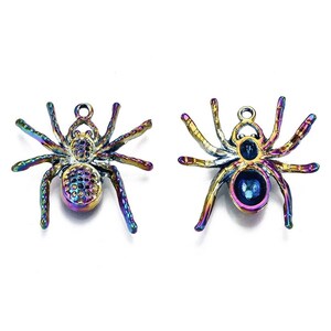 Rainbow Metal, Thick Creepy Spider, Rainbow Alloy Pendants, 3D Front ...