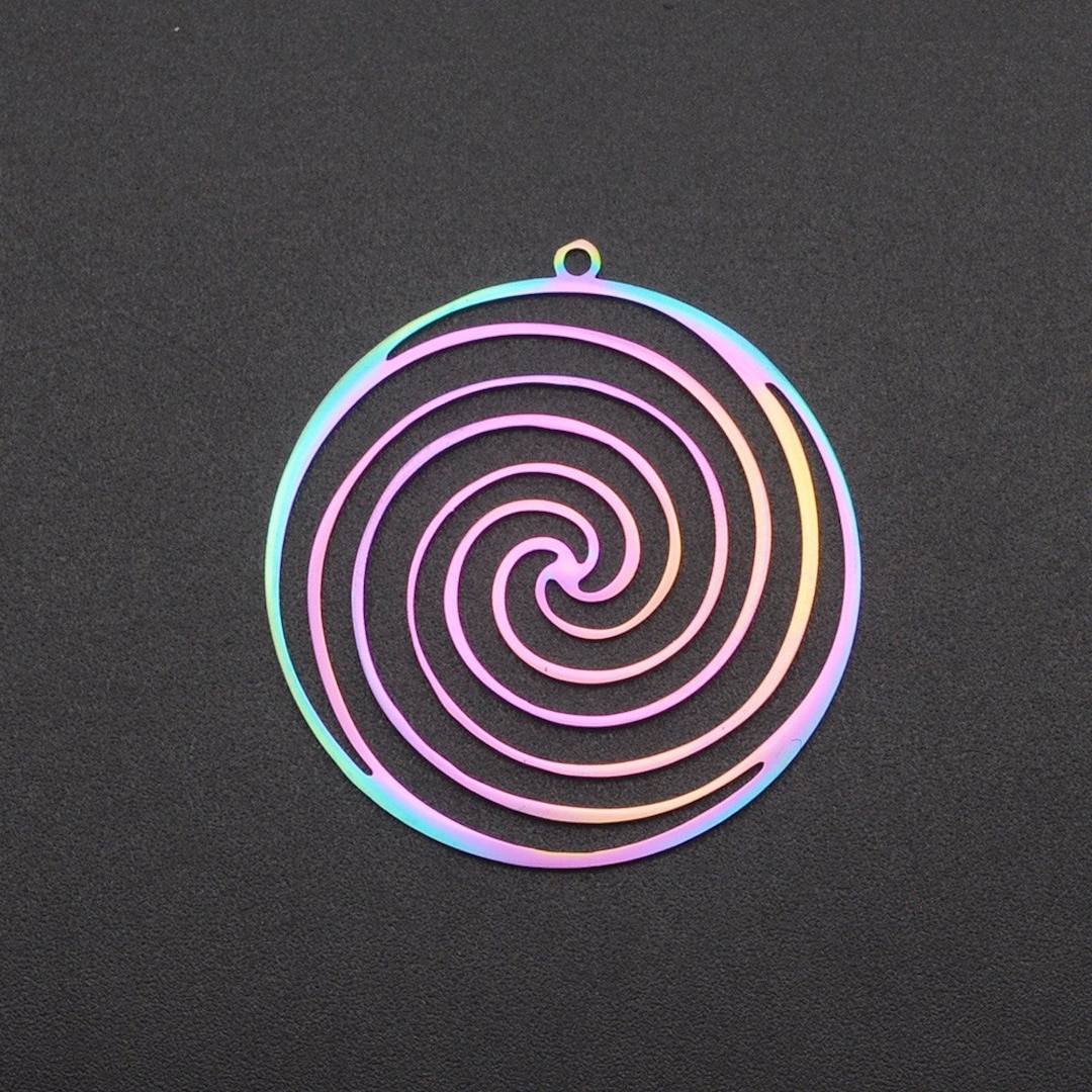 Rainbow Metal, Ion Plating(ip) 201 Stainless Steel Pendants, Vortex ...