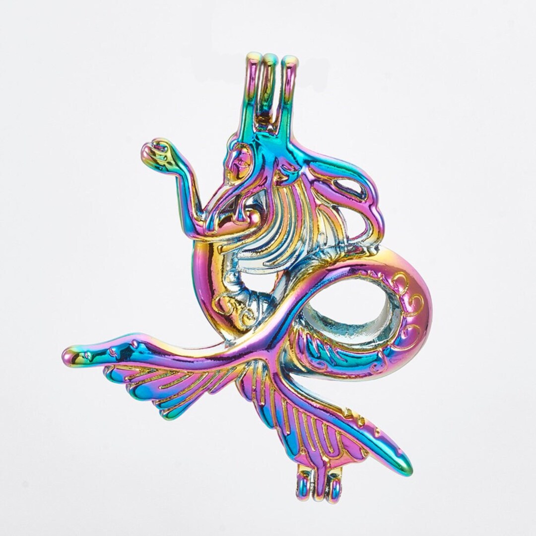 Rainbow Metal, Bead Cage Pendants, Mermaid, Alloy, About 1.5", Great ...