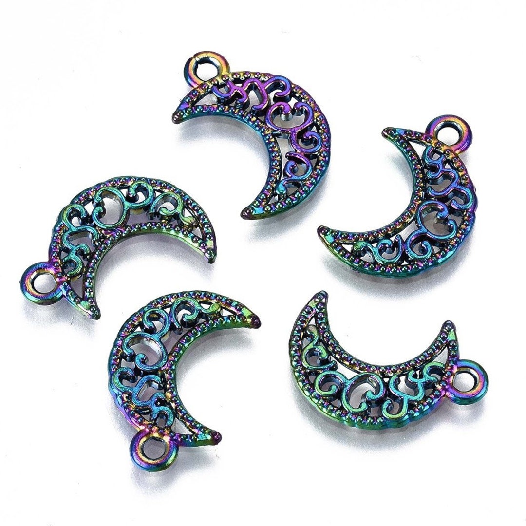Rainbow Metal, Crescent Moon, Rainbow Alloy Pendants, 3D , Small, About ...