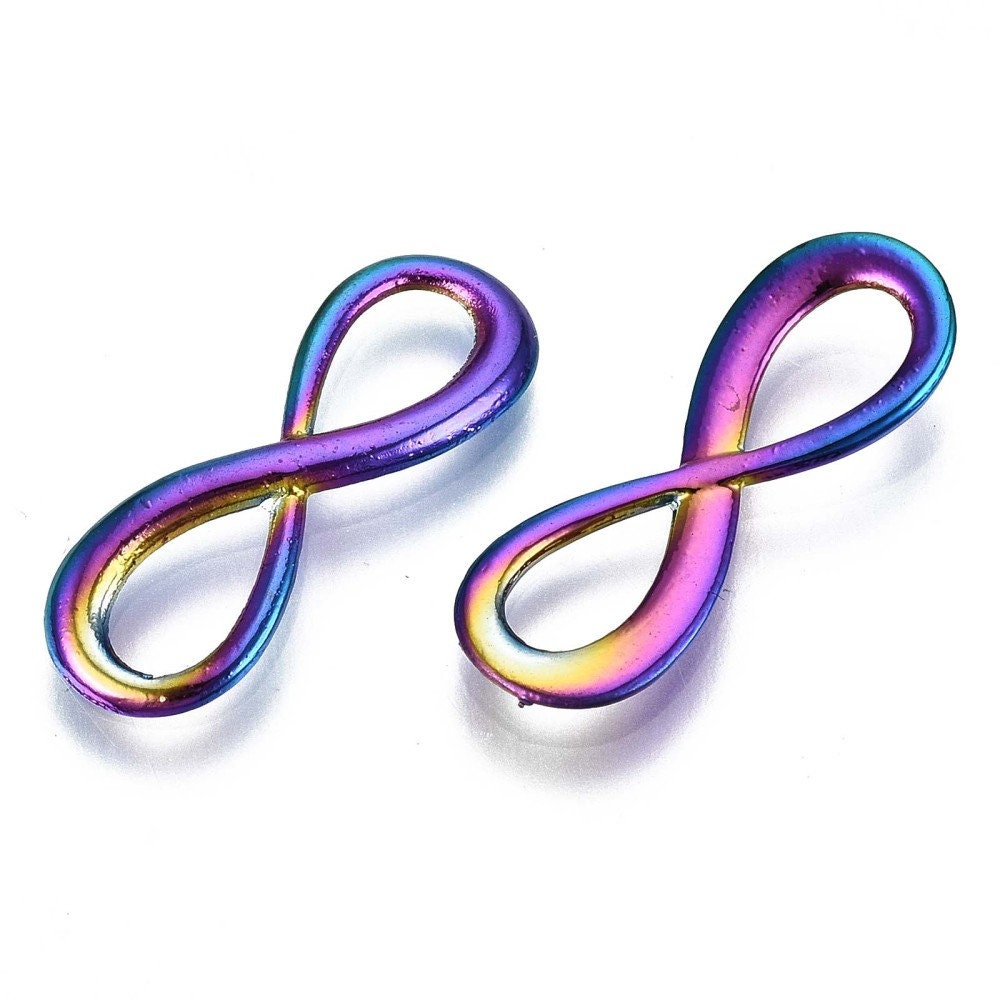 Rainbow Metal Infinity Symbol Rainbow Alloy Pendants 3D | Etsy
