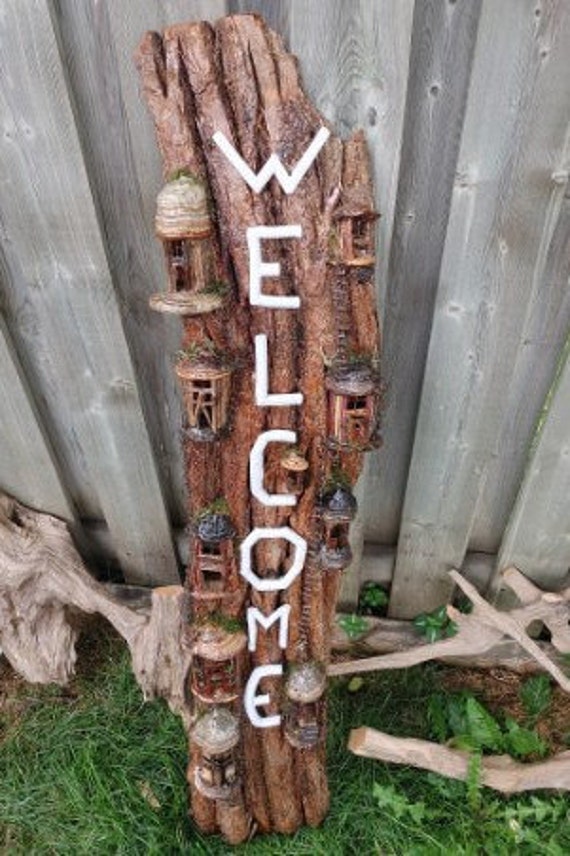 Custom Fairy/Hobbit house welcome signs for home and garden | Etsy