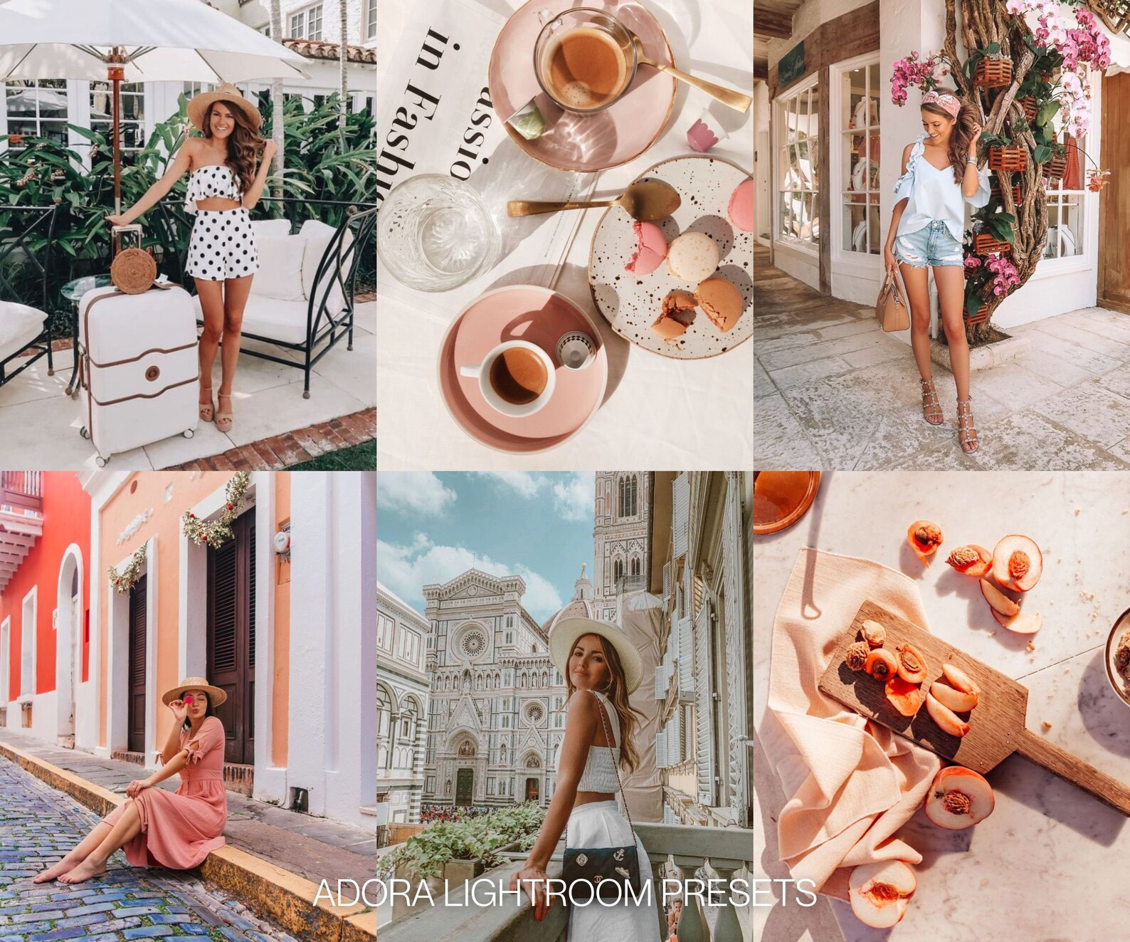 10 Peachy Lightroom Presets Desktop & Mobile, Light Pink Blogger ...