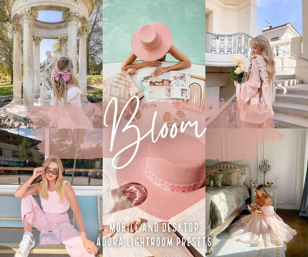 10 Bloom Lightroom Presets, Pink Influencer Presets, Mobile and Desktop ...