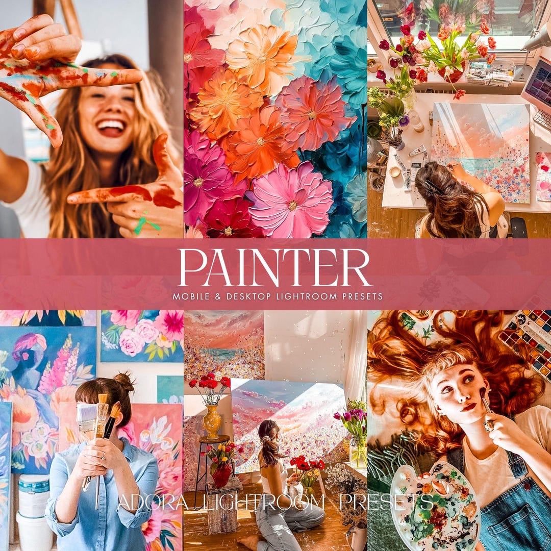 10 Presets Lightroom, Vibrant Artist Presets, Bright Art Preset, Fine ...
