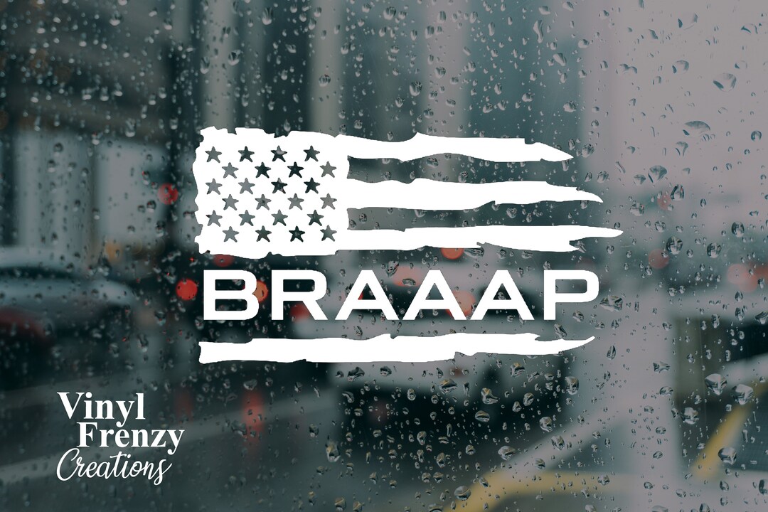 Braap Distressed Flag | Snowmobile Decal | Vehicle Decal | Laptop ...