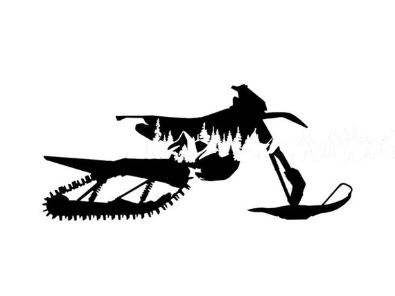 Snow Bike Permanent Adhesive Vinyl Decal | Etsy