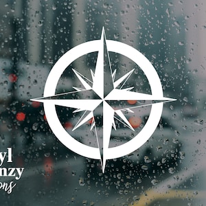 Rose Compass Decal | Bumper Sticker | Laptop Decal | Compass Sticker ...