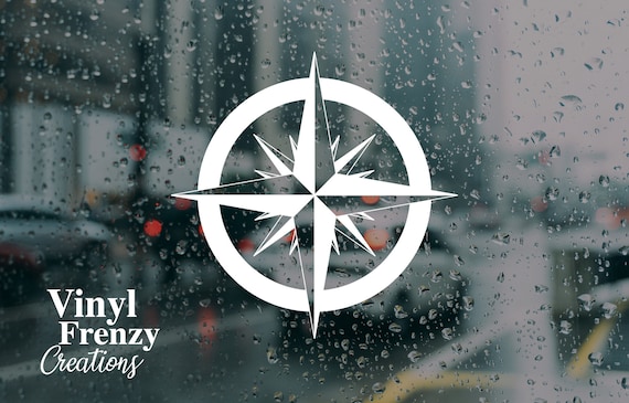 Rose Compass Decal Bumper Sticker Laptop Decal Compass - Etsy