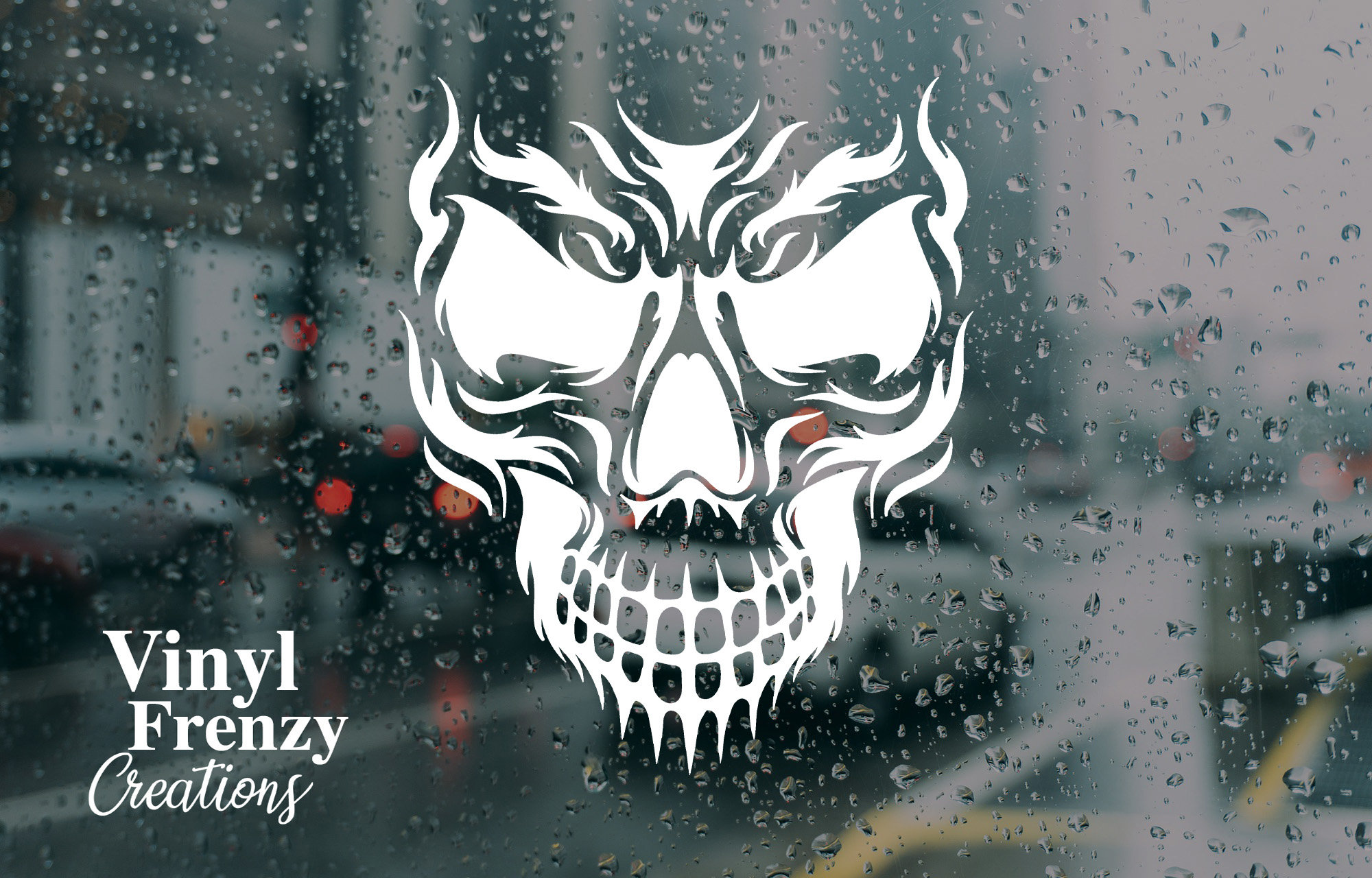 Angry Skull Premium Grade Vinyl Decal Skull Decal Car - Etsy