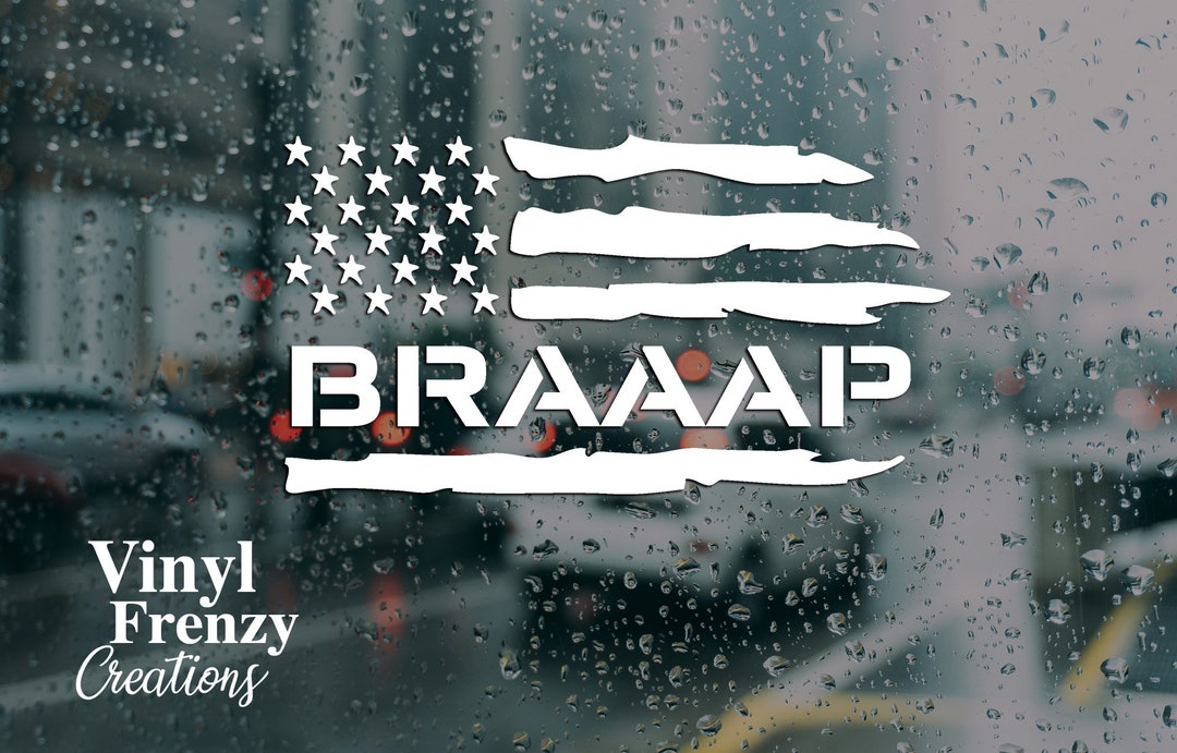 Braap Distressed Flag | Snowmobile Decal | Vehicle Decal | Laptop ...