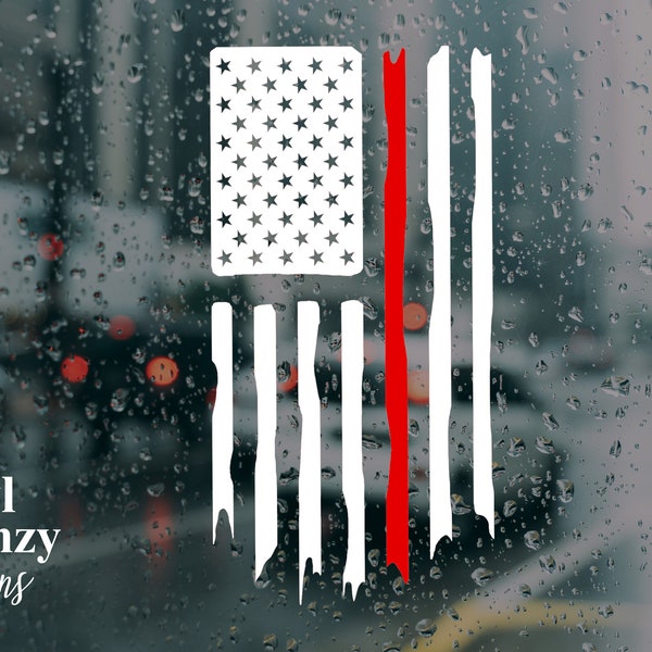 Thin Red Line Distressed - Etsy