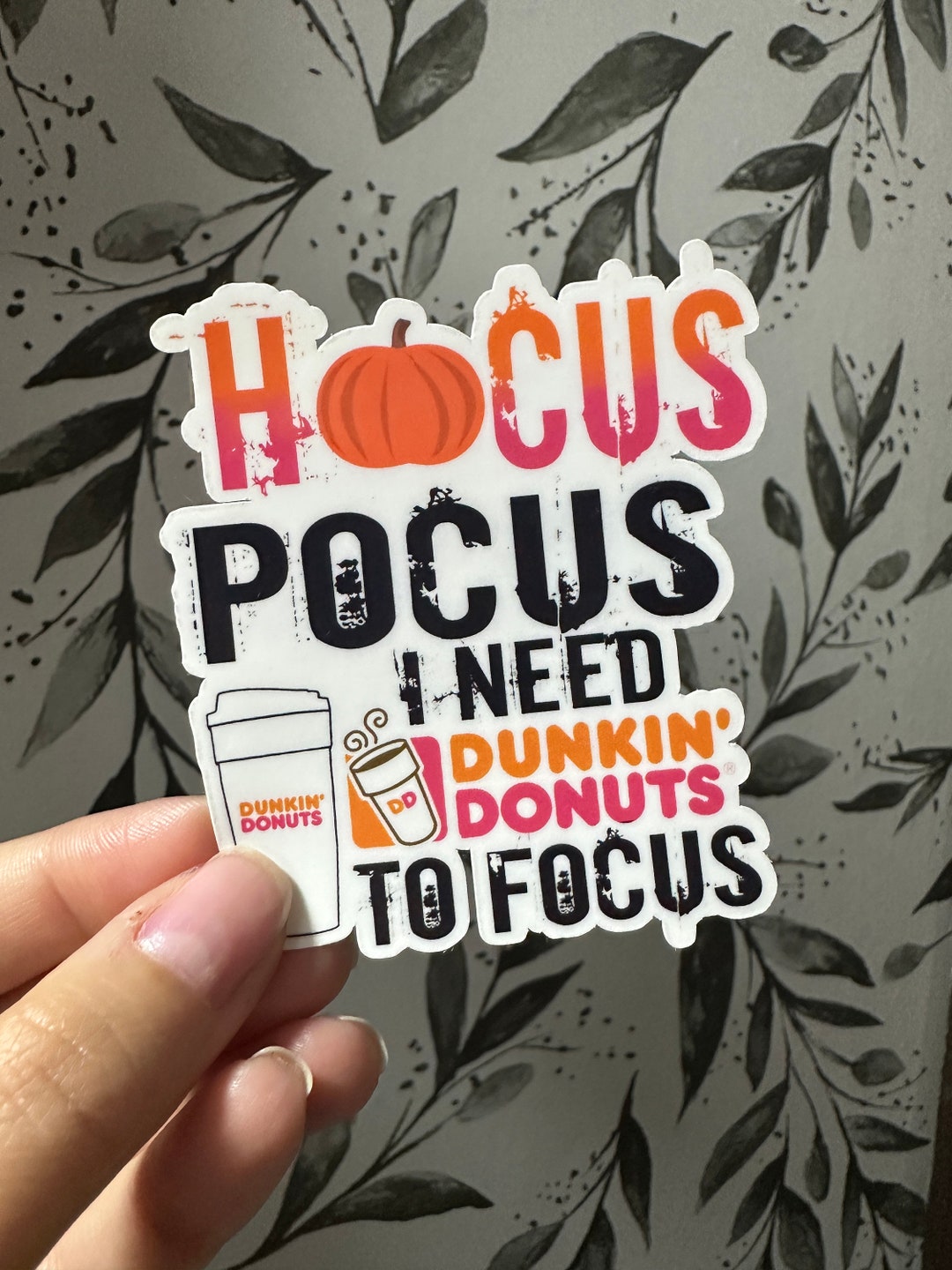 Hocus Pocus I Need Dunking Donuts to Focus Waterproof Stickers. 2 Pack ...