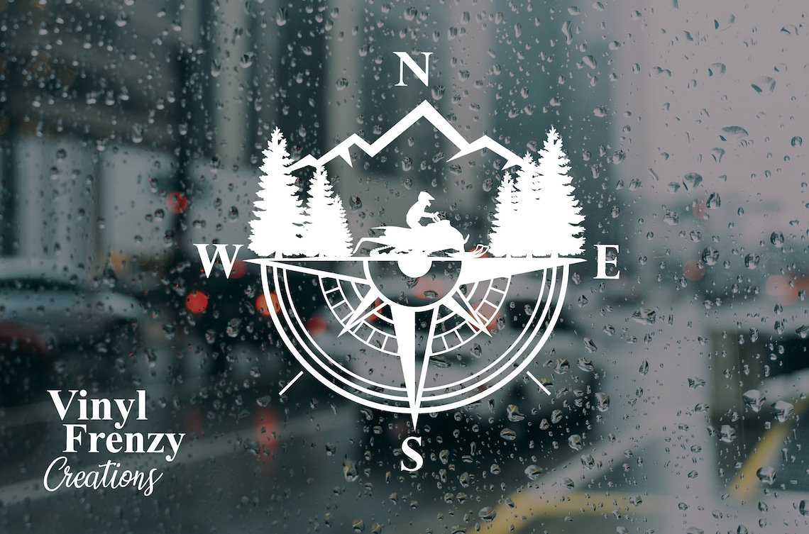 Snowmobile Compass Vinyl Decal Snowmobile Lover Compass - Etsy