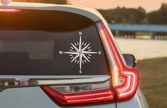 Compass Rose Vinyl Decal Popular Compass Decal for Car | Etsy