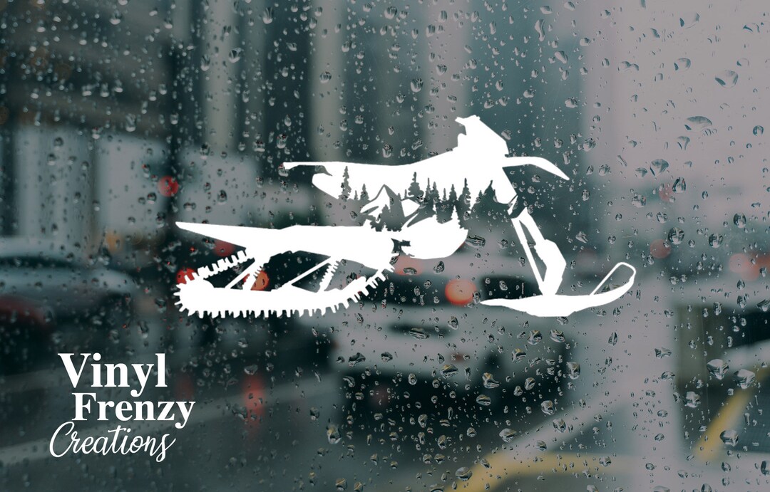 Snow Bike Permanent Adhesive Vinyl Decal | Timber Sled | Snow Lover ...