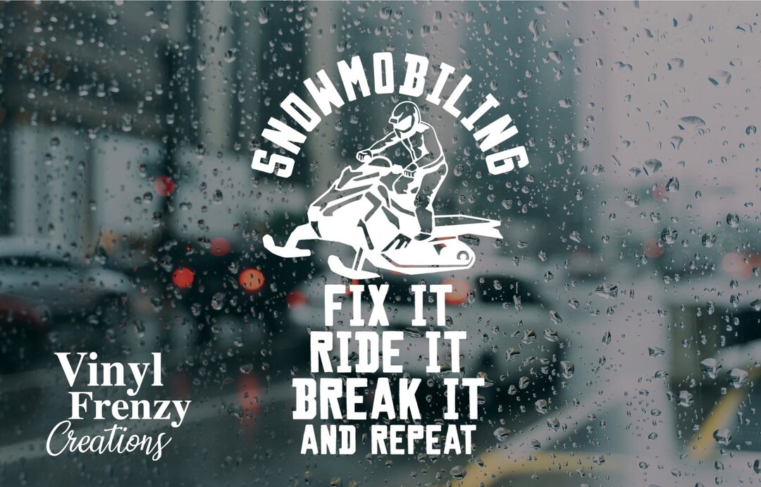 Snowmobile Vinyl Decal | Snow Life Permanent Adhesive - Etsy