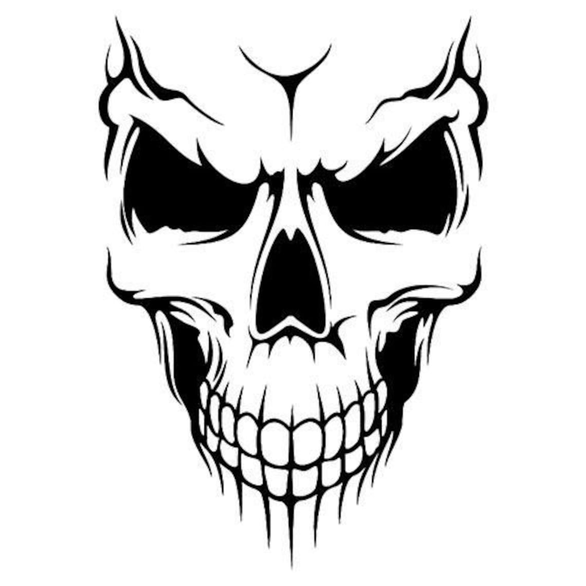 Angry Skull Premium Grade Vinyl Decal Skull Decal Car - Etsy UK
