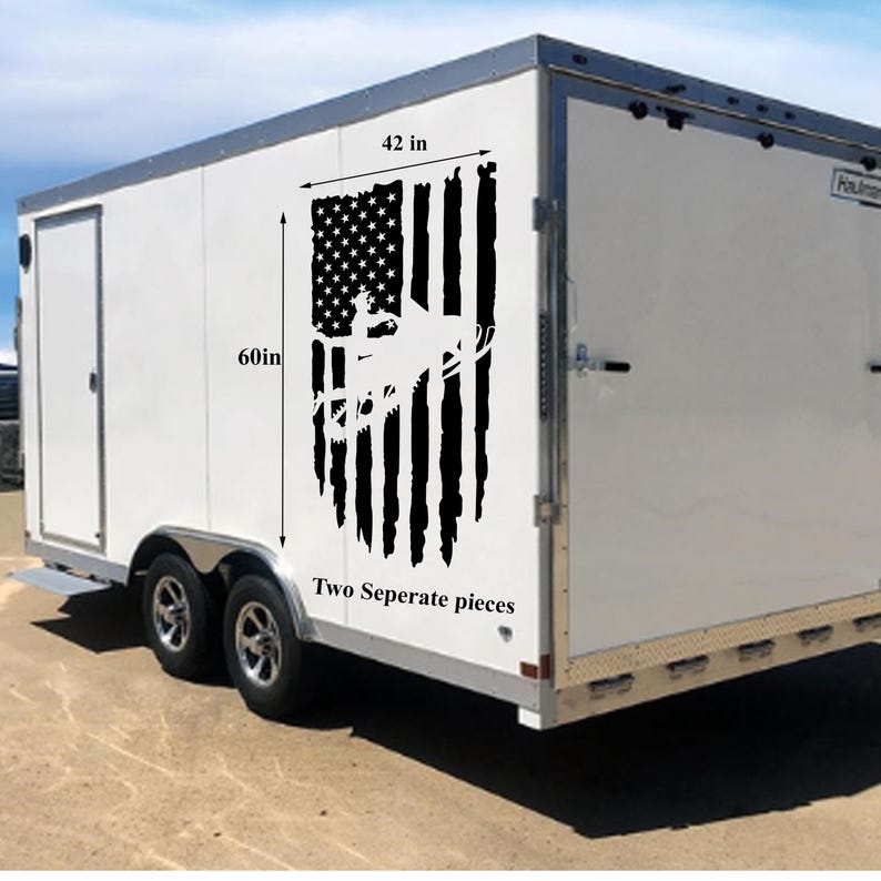 Snowmobile American Flag Vinyl Decal | Trailer, Truck, SUV - Etsy