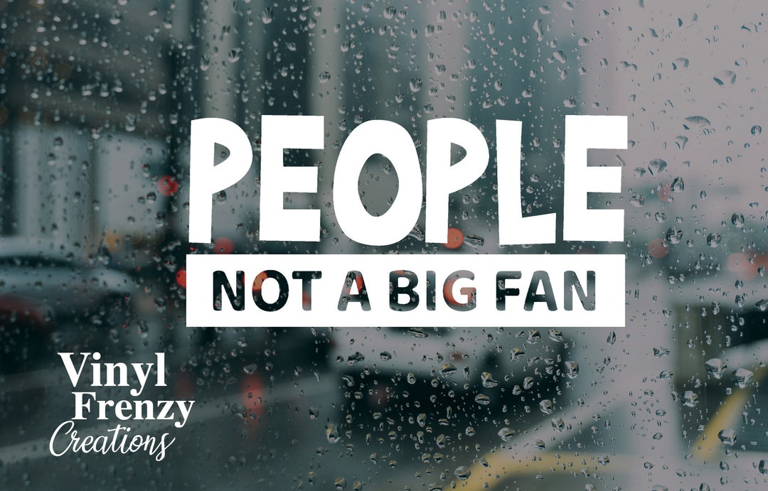People, Not a Big Fan Funny Car Decal |vehicle Sticker | Water Bottle ...