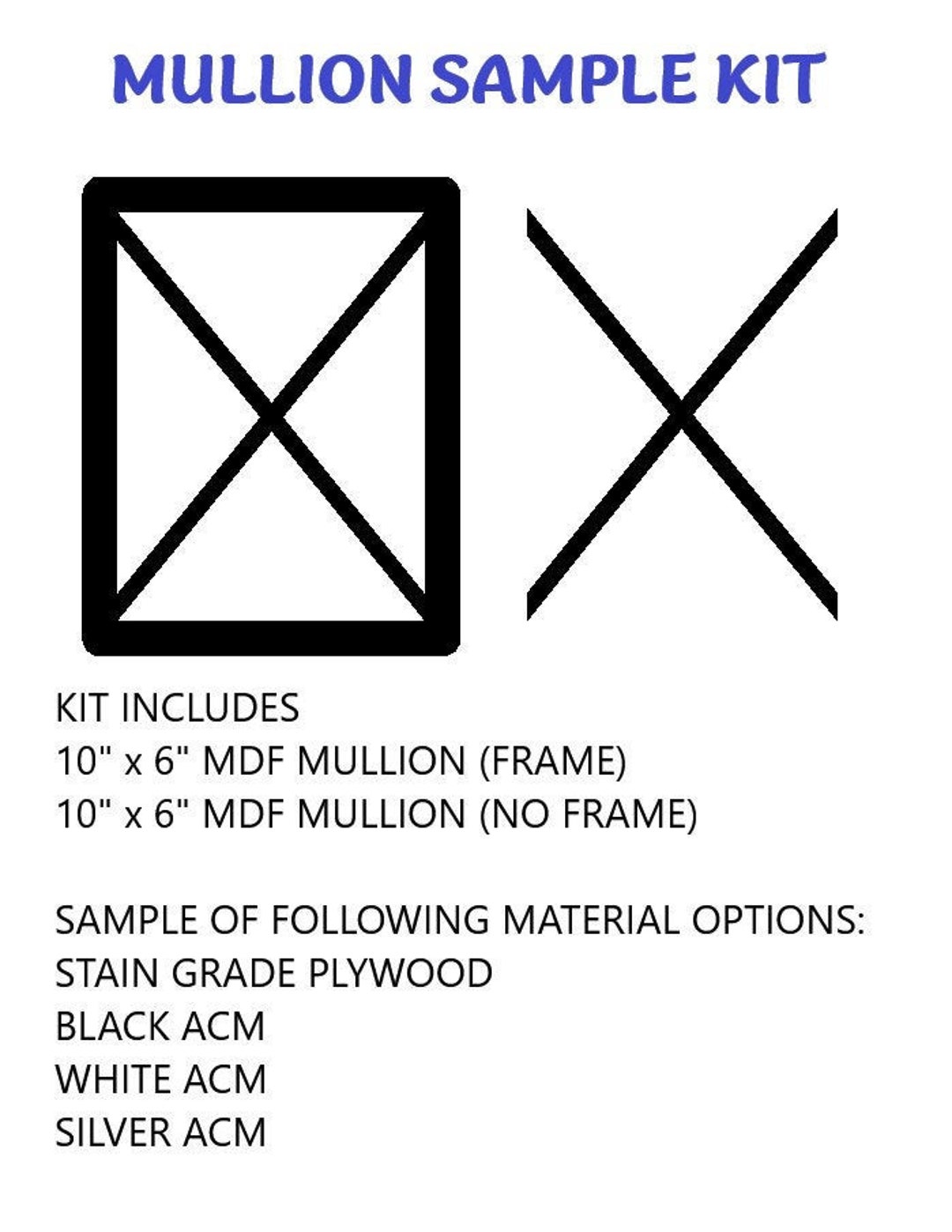 Mullion Sample Kit - FREE & FAST Shipping - Material Samples to Help ...