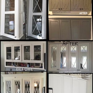 KITCHEN MULLION INSERTS - Cabinet Doors - up to 16"w X 32"h - Glass or ...