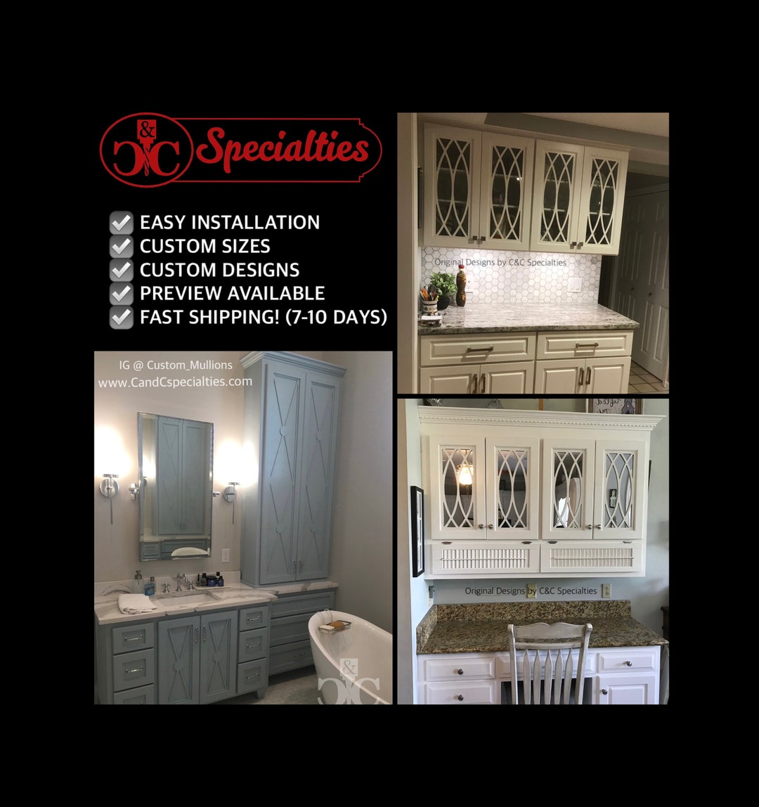 CUSTOM MULLION INSERTS - Kitchen Cabinet Doors - Glass or Flat Panel ...